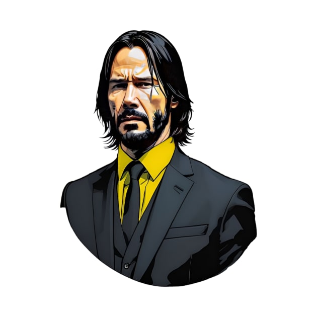 John Wick: Black & Yellow Elegance - John Wick - T-Shirt | TeePublic