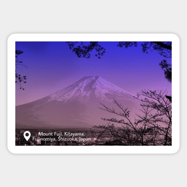 Beautiful Portrait of Japan's Mount Fuji - Mount - Sticker | TeePublic
