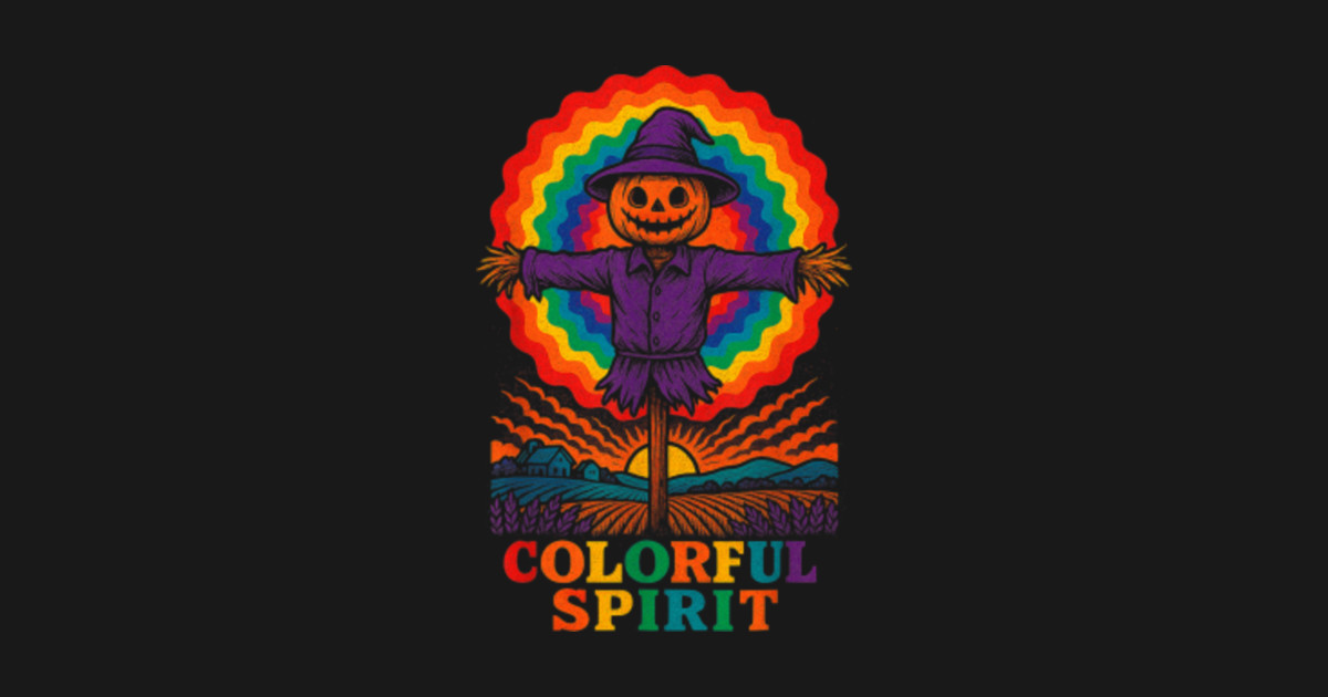 Colorful Spirit Rainbow Pumpkin Scarecrow Halloween - Colorful Spirit ...