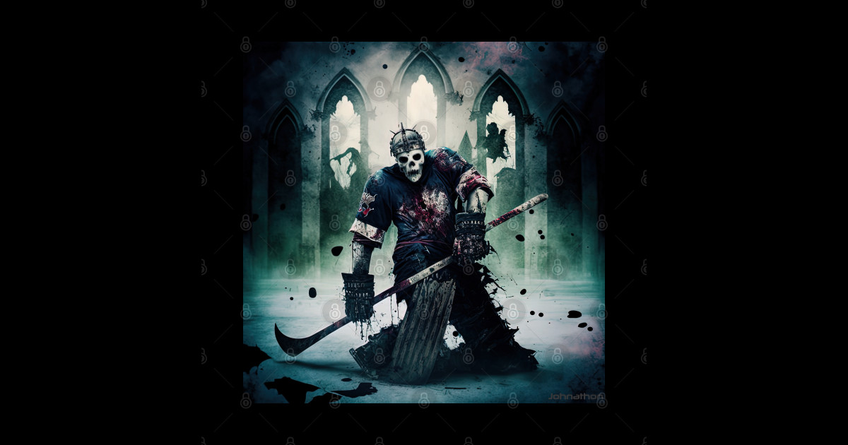 ZOMBIE CORPSE HOCKEY GOALIE ORIGINAL DIGITAL ARTWORK - Hockey Player ...