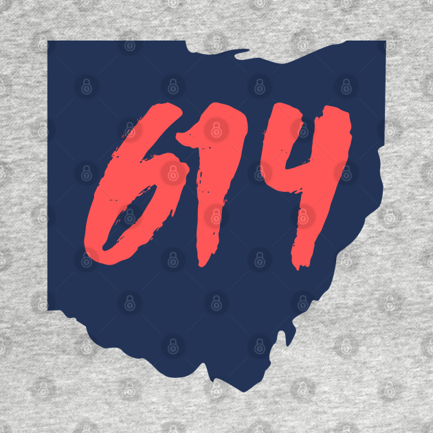 Columbus Ohio 614 Area Code - Ohio - T-Shirt | TeePublic