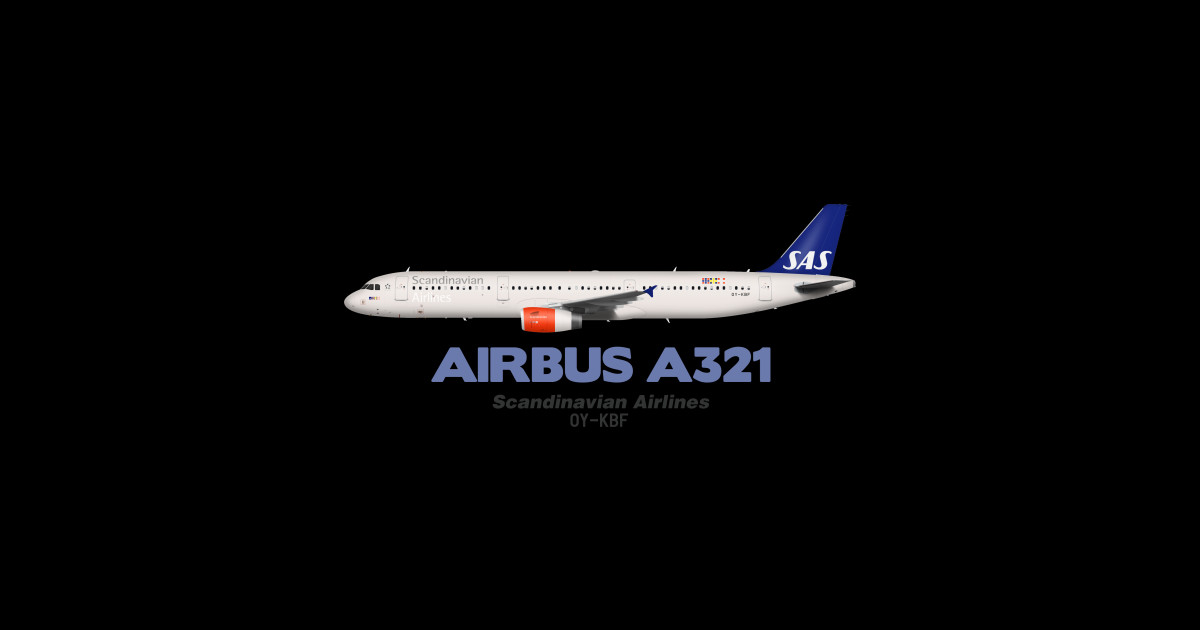Airbus A321 - Scandinavian Airlines - A321 - Sticker | TeePublic