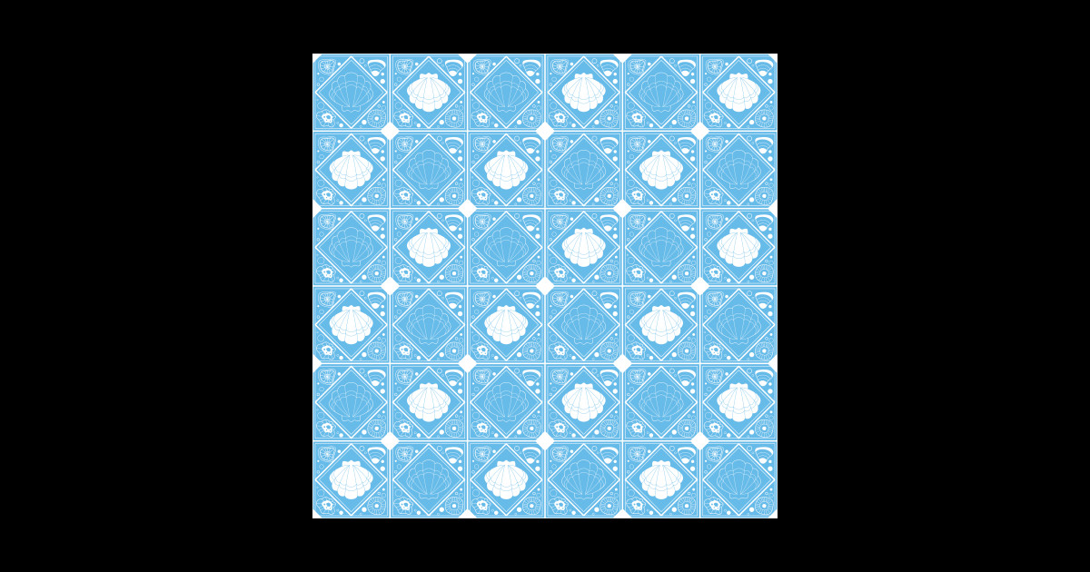Light Blue Shell Mosaic - Shells Design - Sticker | TeePublic