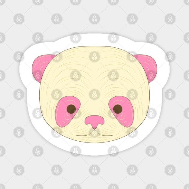 cute pinky panda face - Panda - Magnet | TeePublic