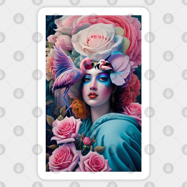 The Flamingos Lady - Flamingo Lovers - Sticker | TeePublic