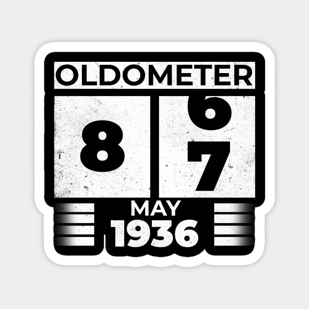 Oldometer 87 Years Old Born In May 1936 - 87th Birthday - Magnet ...