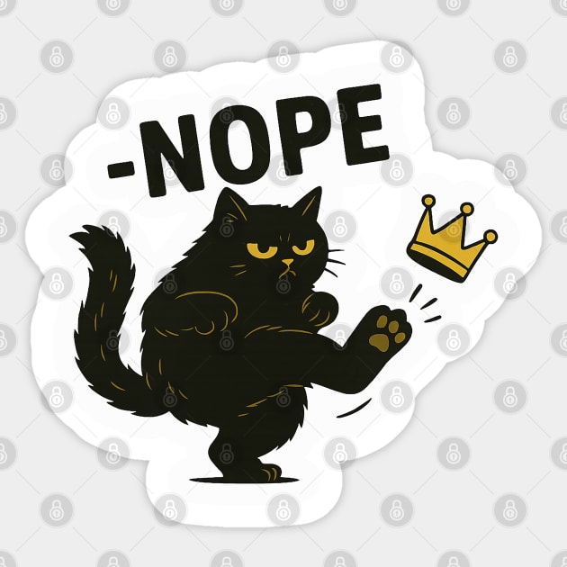 Nope Cat Meme Funny Black Cat Kicking Crown Parody - Funny Cat Meme ...