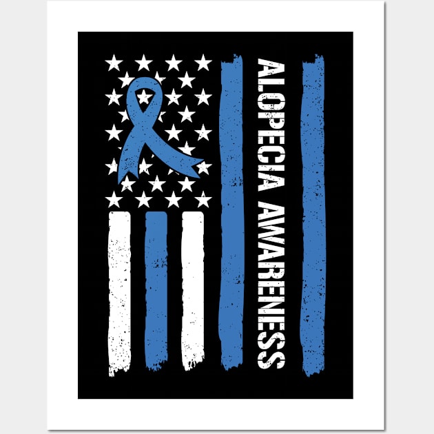 Alopecia Awareness Month American Flag Ribbon - Alopecia Awareness ...