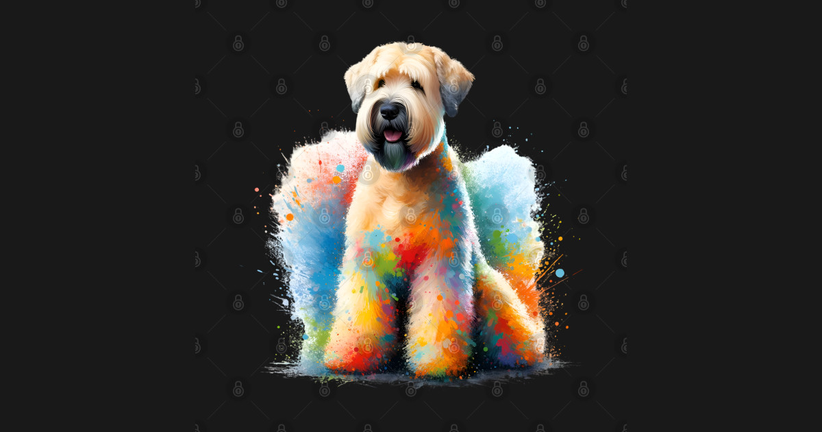 Joyful Soft Coated Wheaten Terrier in Splash Art - Soft Coated Wheaten Terrier - T-Shirt | TeePublic