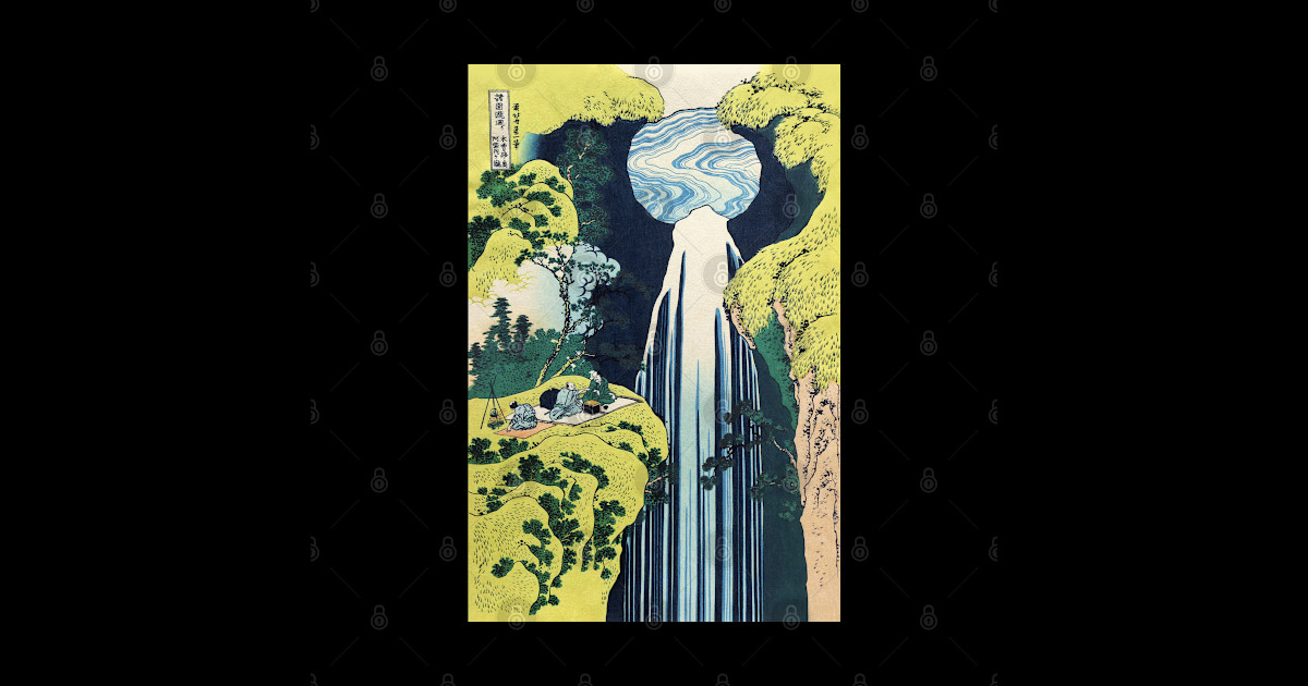 The Amida Falls at Kisokaido Road by Katsushika Hokusai - Hokusai ...