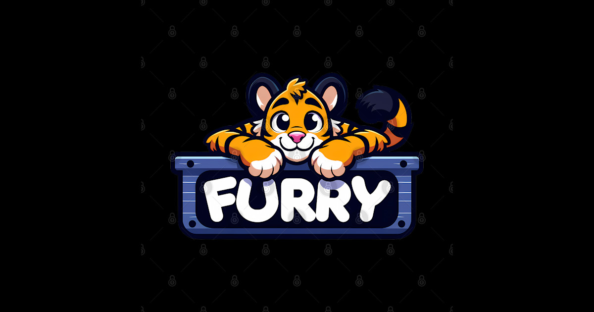 Anthro Furry Sign Cute Tiger Fursona Art - Furry - Sticker | TeePublic