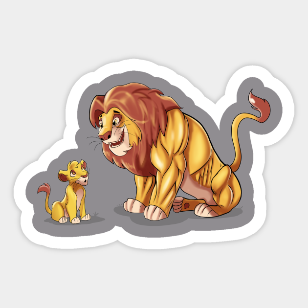 Simba and Mufasa - Lion King - Sticker | TeePublic