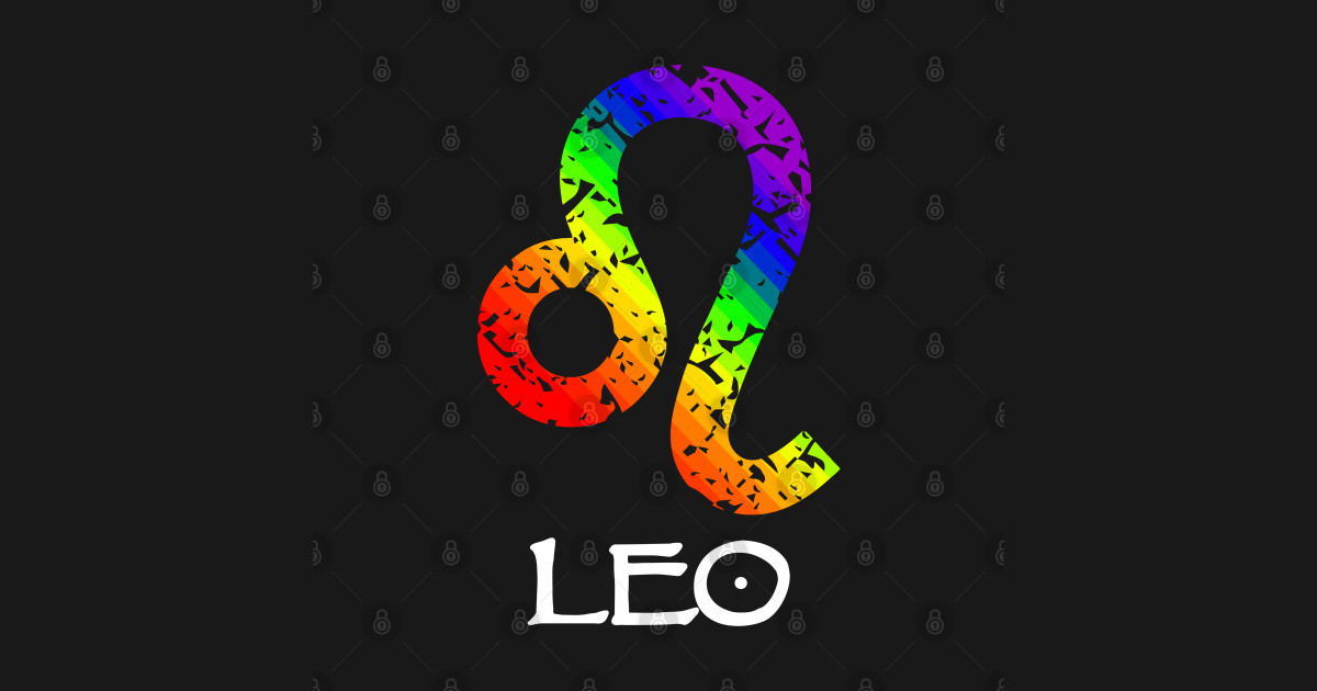 Leo Zodiac Symbol in Rainbow Color - Leo Zodiac Sign - T-Shirt | TeePublic