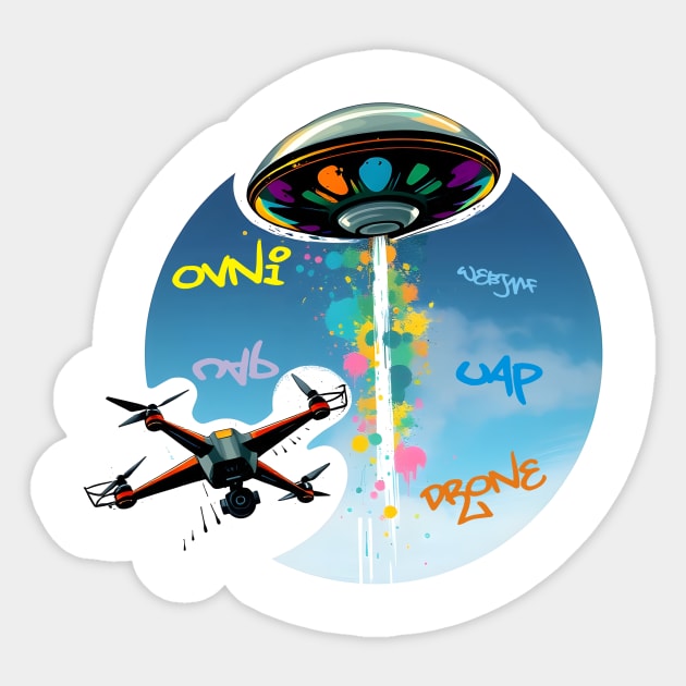Drone Ovni UAP - Drone - Sticker | TeePublic