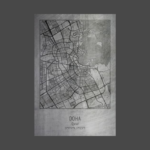 Doha, Qatar, city map poster - Doha - Pin | TeePublic