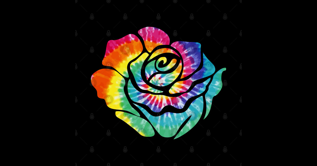 Rose tie dye - Tie Dye - Sticker | TeePublic