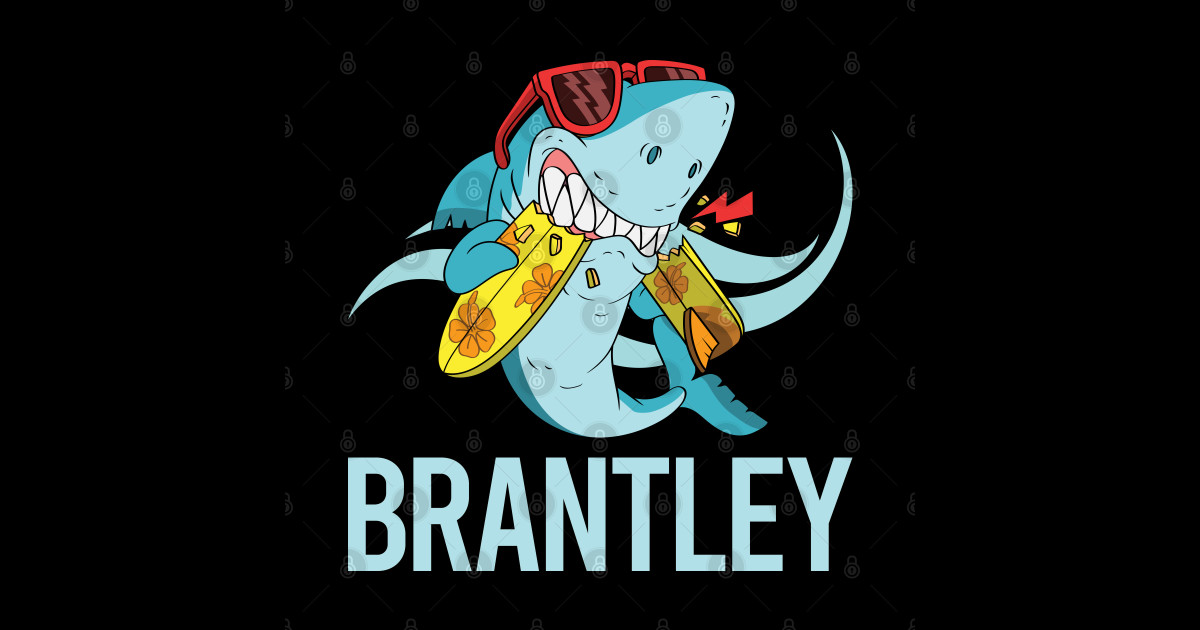 Funny Shark - Brantley Name - Brantley - Sticker | TeePublic