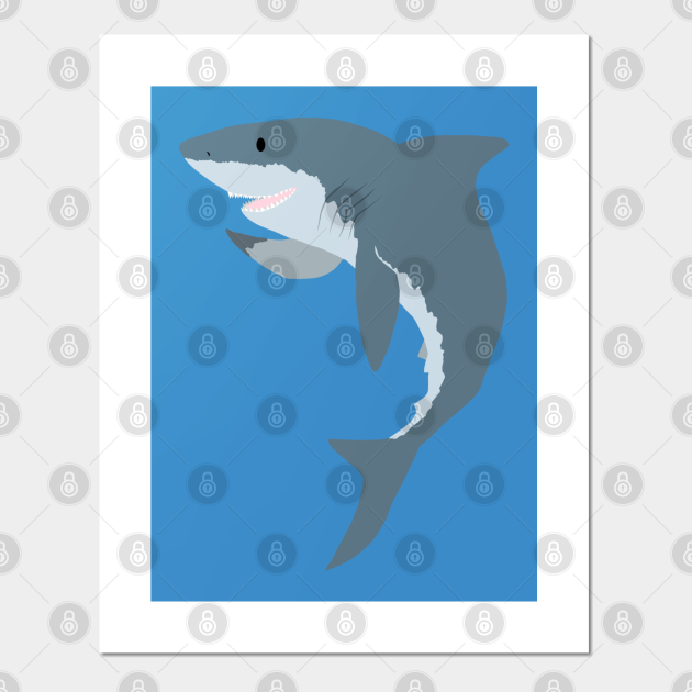 Waving Hello - Great White Shark - Posters and Art Prints | TeePublic