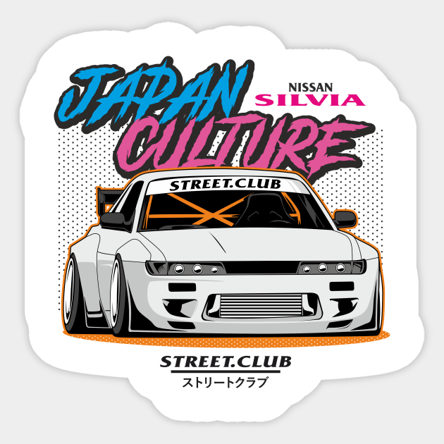 nissan silvia white - Nissan Silvia - Sticker | TeePublic