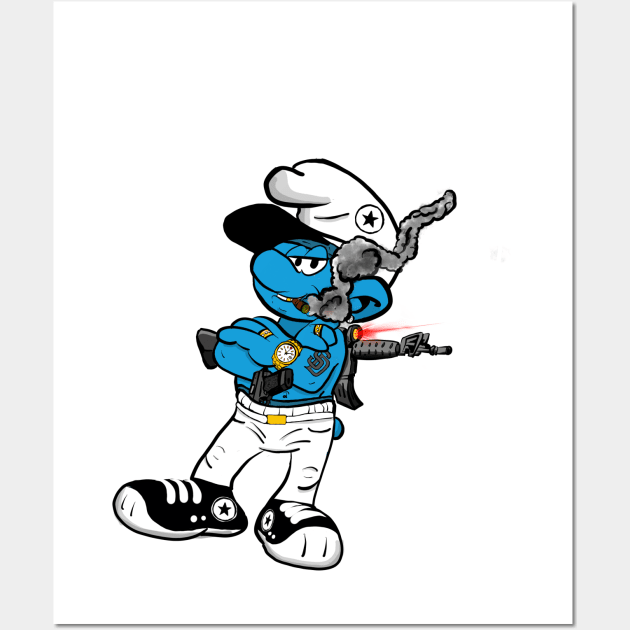 gangster smurf - Gangster Smurf - Posters and Art Prints | TeePublic