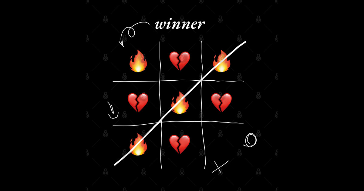 tic-tac-toe play | emoji broken hearts and fire - Tic Tac Toe Game ...