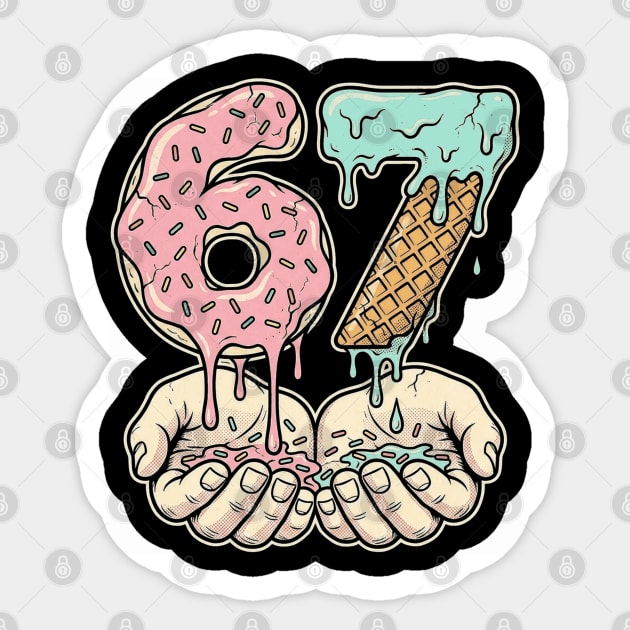 Six Seven Meme Donut Ice Cream Drip 67 Gen Alpha Brainrot Culture - Six ...
