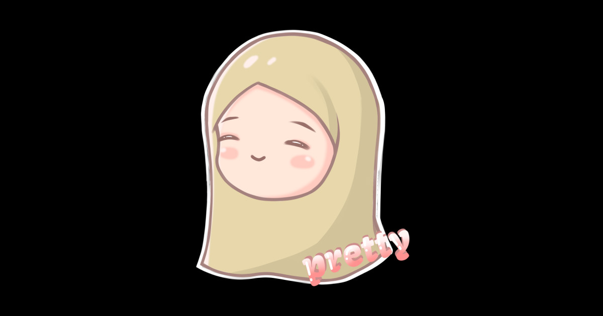 cute chibi hijab girl - Hijab - Sticker | TeePublic