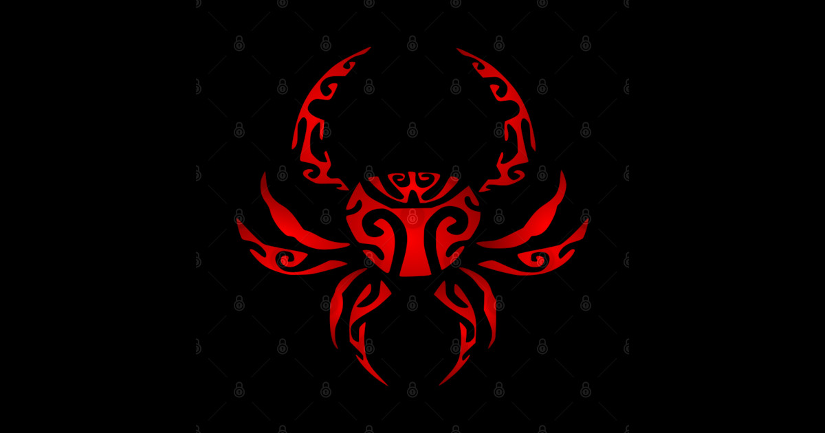 CANCER - zodiac sign (red) - Cancer Zodiac Sign - Sticker | TeePublic