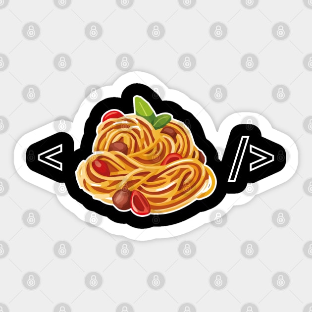 Spaghetti Code Funny Programmer Design - Programmer - Sticker | TeePublic