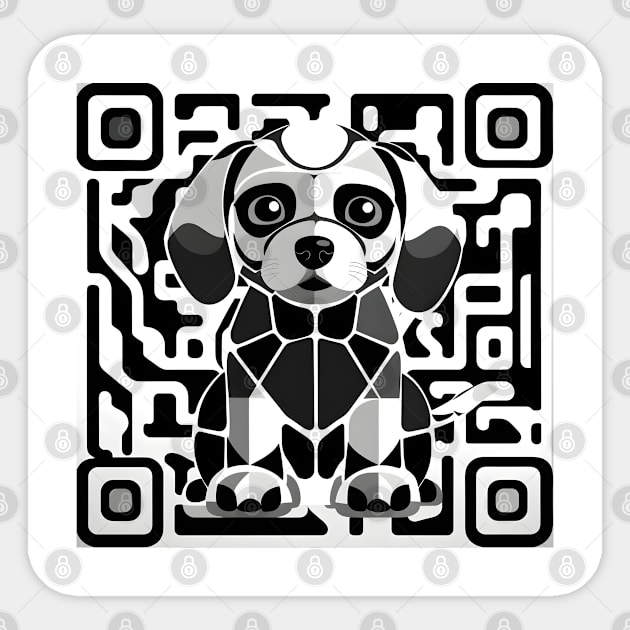 Puppy qr code Dog - Code - Sticker | TeePublic