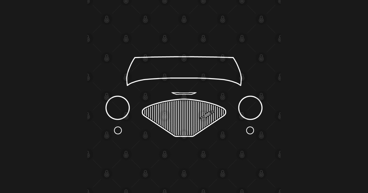 Austin-Healey 100 1950s classic car white outline graphic - Austin ...
