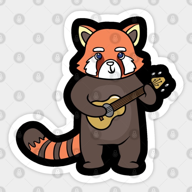 red panda playing guitar