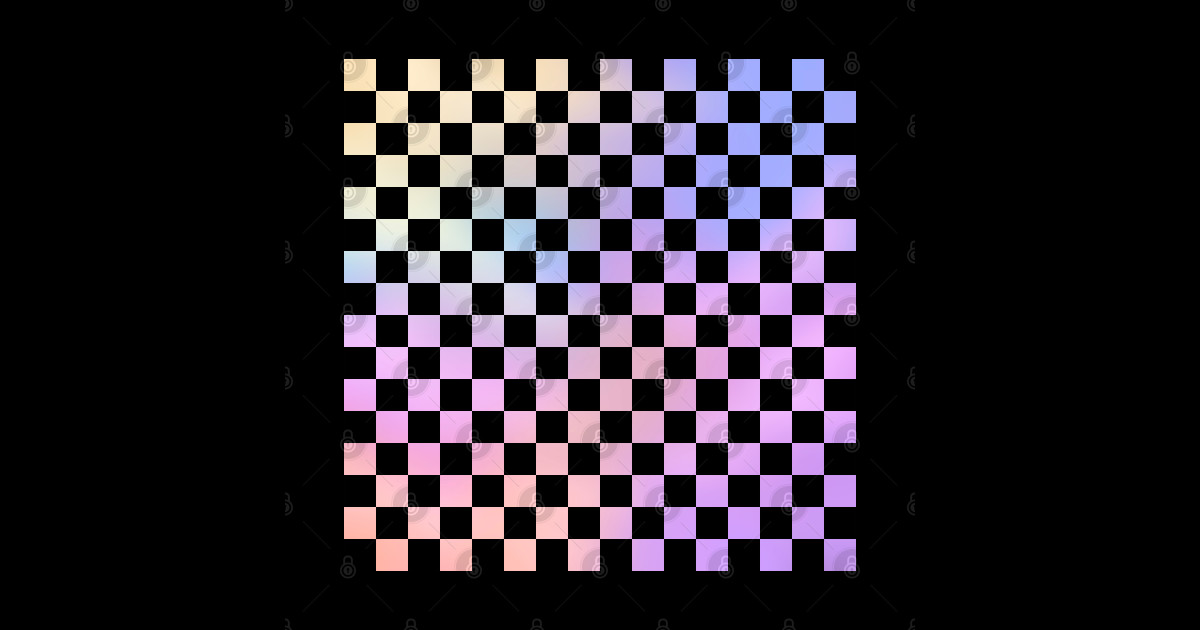 Checkered Pattern Rainbow Vaporwave Gradient Kawaii - Checkered Pattern ...