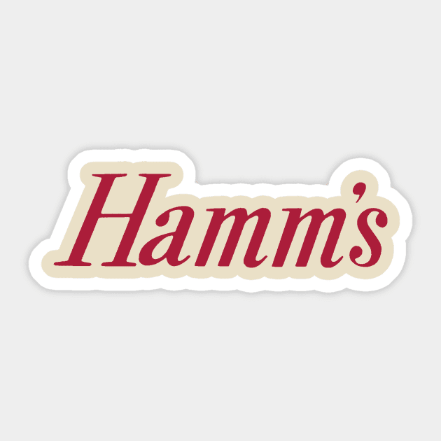 Hamm's Beer Logo - slanted serif in red - Hamms Beer - Sticker | TeePublic