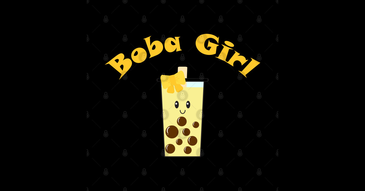 Boba Girl in Yellow - Boba - Sticker | TeePublic