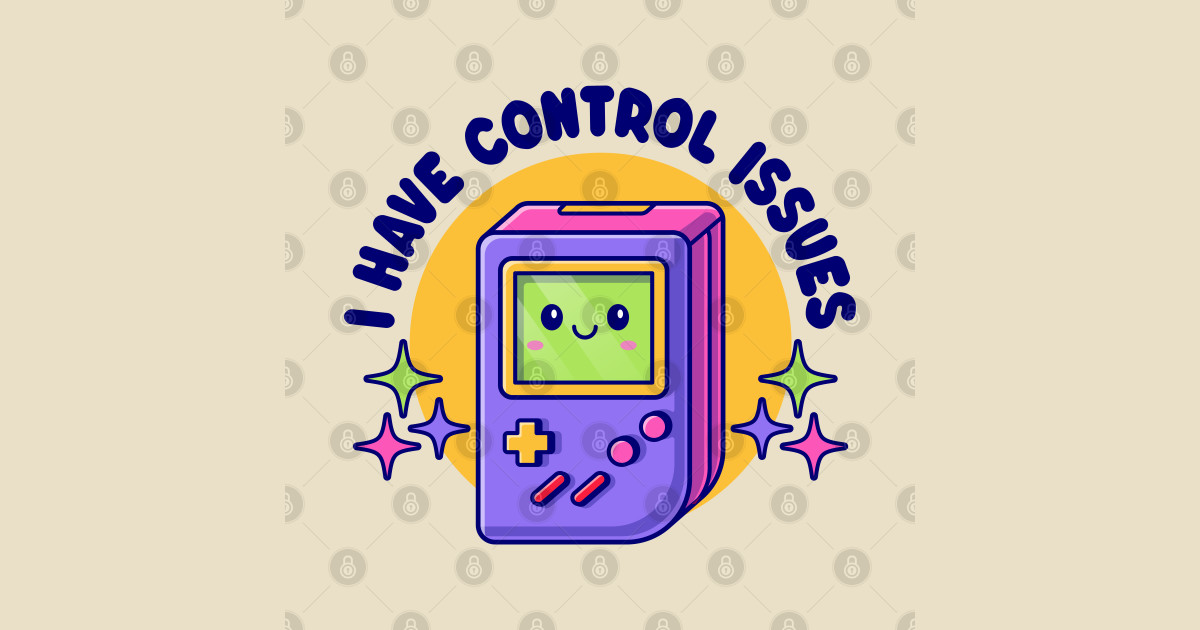 Cute Kawaii Video Game Console - Funny Control Issues Pun - Funny Video ...