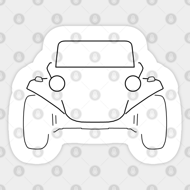 1960s classic dune buggy car black outline graphic - Dune Buggy ...