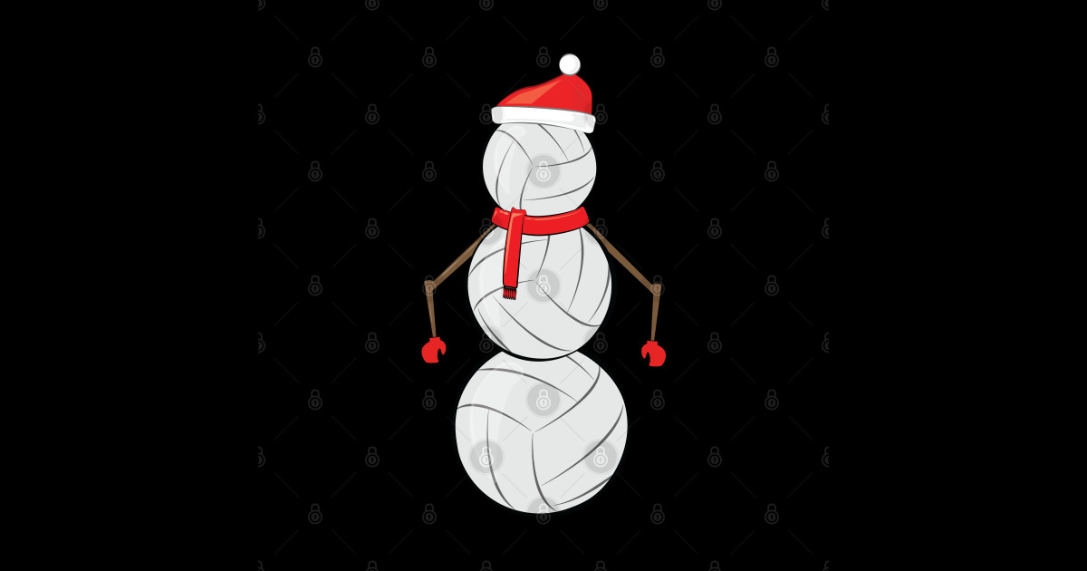 Funny Christmas Volleyball Snowman - Volleyball - Sticker | TeePublic