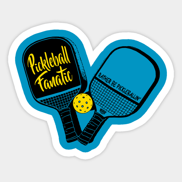 Pickleball Fanatic Dual Paddles - Pickleball - Sticker | TeePublic