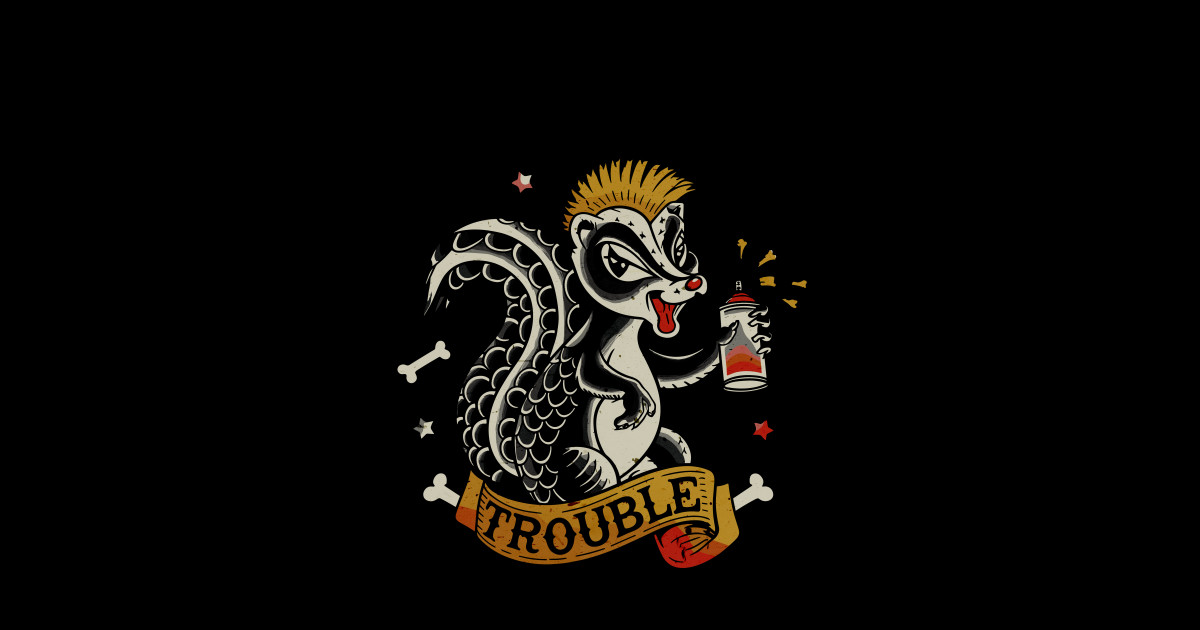 Skunk Punk Flash Tattoo - Punk - Sticker | TeePublic