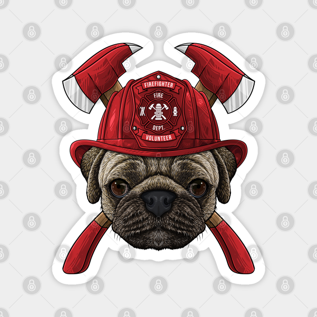 Firefighter Pug Fireman Boys Kids Fire Rescue Dog - Firefighter Pug ...