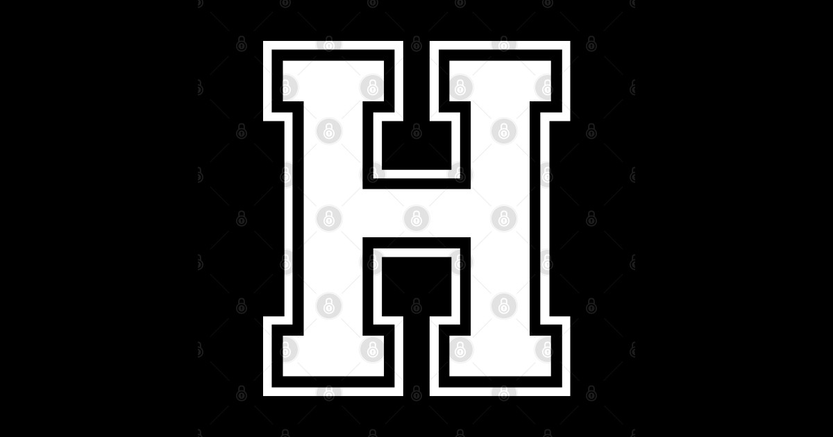 Initial Letter H - Varsity Style Design - Initial Letter - Sticker ...