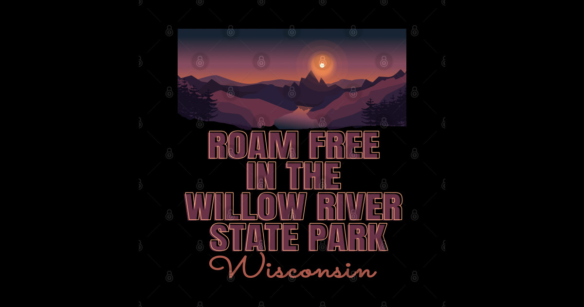 Willow river state park - Wisconsin State - Sticker | TeePublic