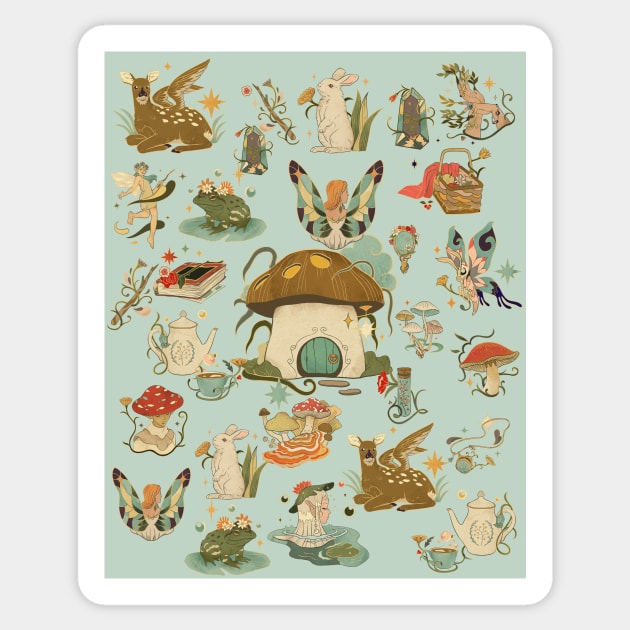 Vintage Cottagecore Collage - Cottagecore - Sticker | TeePublic