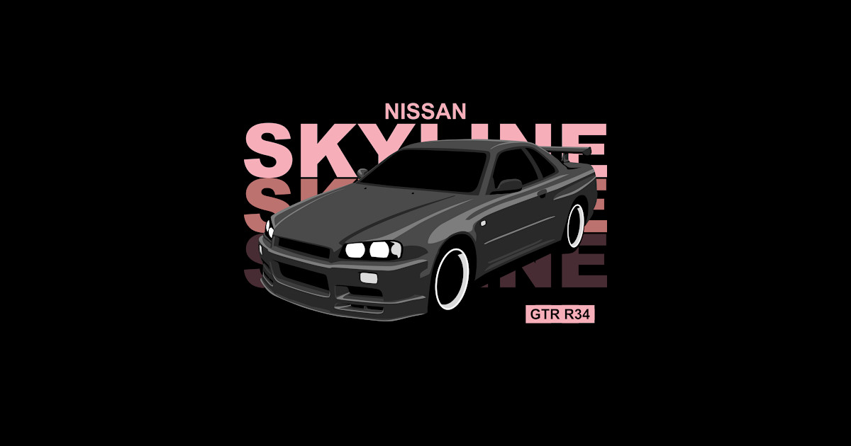 NISSAN GT-R34 SKYLINE - Nissan Skyline Gtr R34 - Sticker | TeePublic