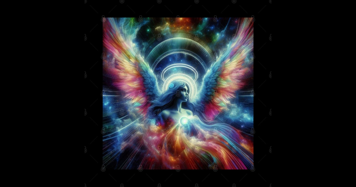 colorful angel art - Psychedelic Angel - Sticker | TeePublic