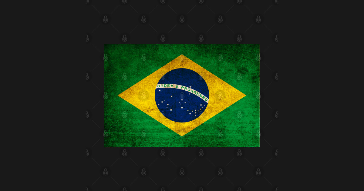 Brazil Flag Rustic Vintage Brazilian - Brazil - T-Shirt | TeePublic