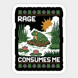 Rage Consumes Me Frog Ugly Christmas Stickers for Sale | TeePublic