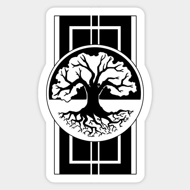 Tree and Roots - Original Logo Banner Sigil - Dark Design for Light ...