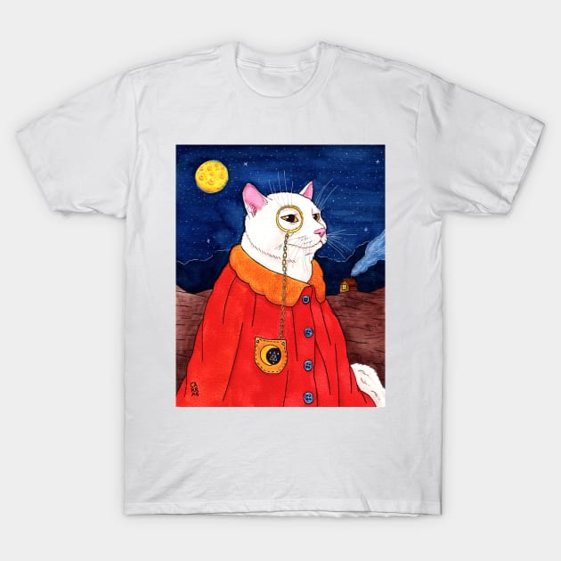Magical White Cat - Cat - T-Shirt | TeePublic